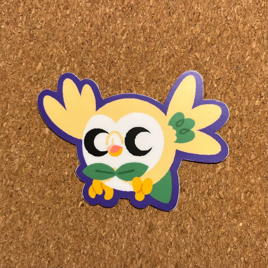 Rowlet Matte Vinyl Sticker - Etsy