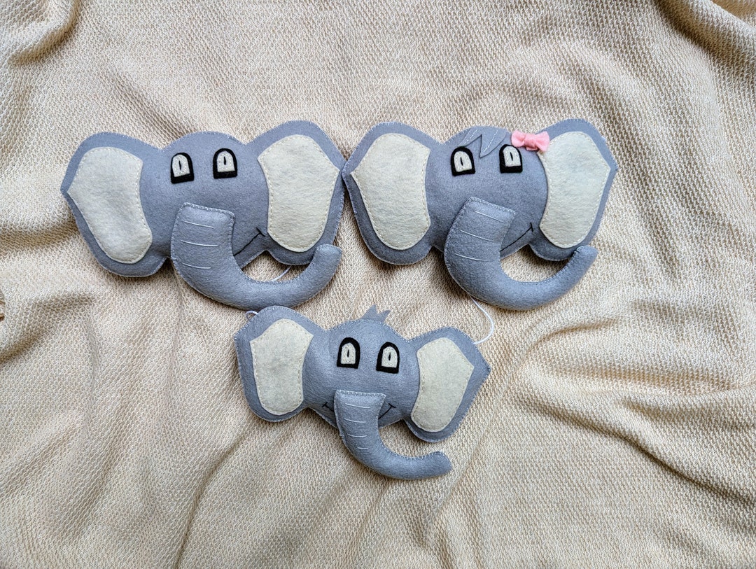 Handmade Felt Elephant Garland | Safari Animal Elephant Themed Kids ...