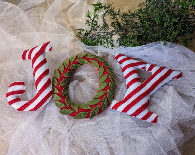 Handmade Felt Christmas Joy Garland/christmas Banner Decor - Etsy
