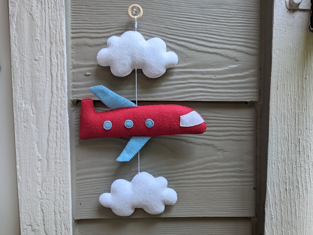 Handmade Felt Airplane Wall Decor | Nursery and Kids Room Decor - Etsy