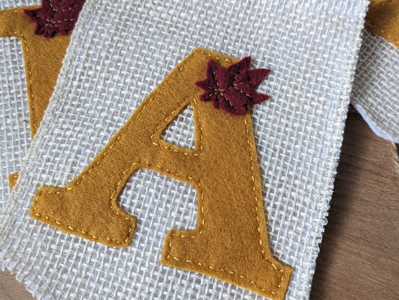 Handmade Burlap and Felt Fall Banner | Rustic Farmhouse Decor | Autumn ...