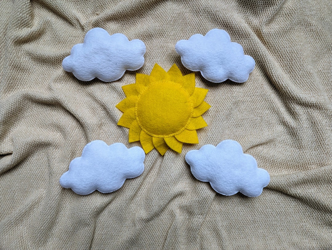 Handmade Felt Sun and Cloud Garland Decor | Nursery and Kids Room ...