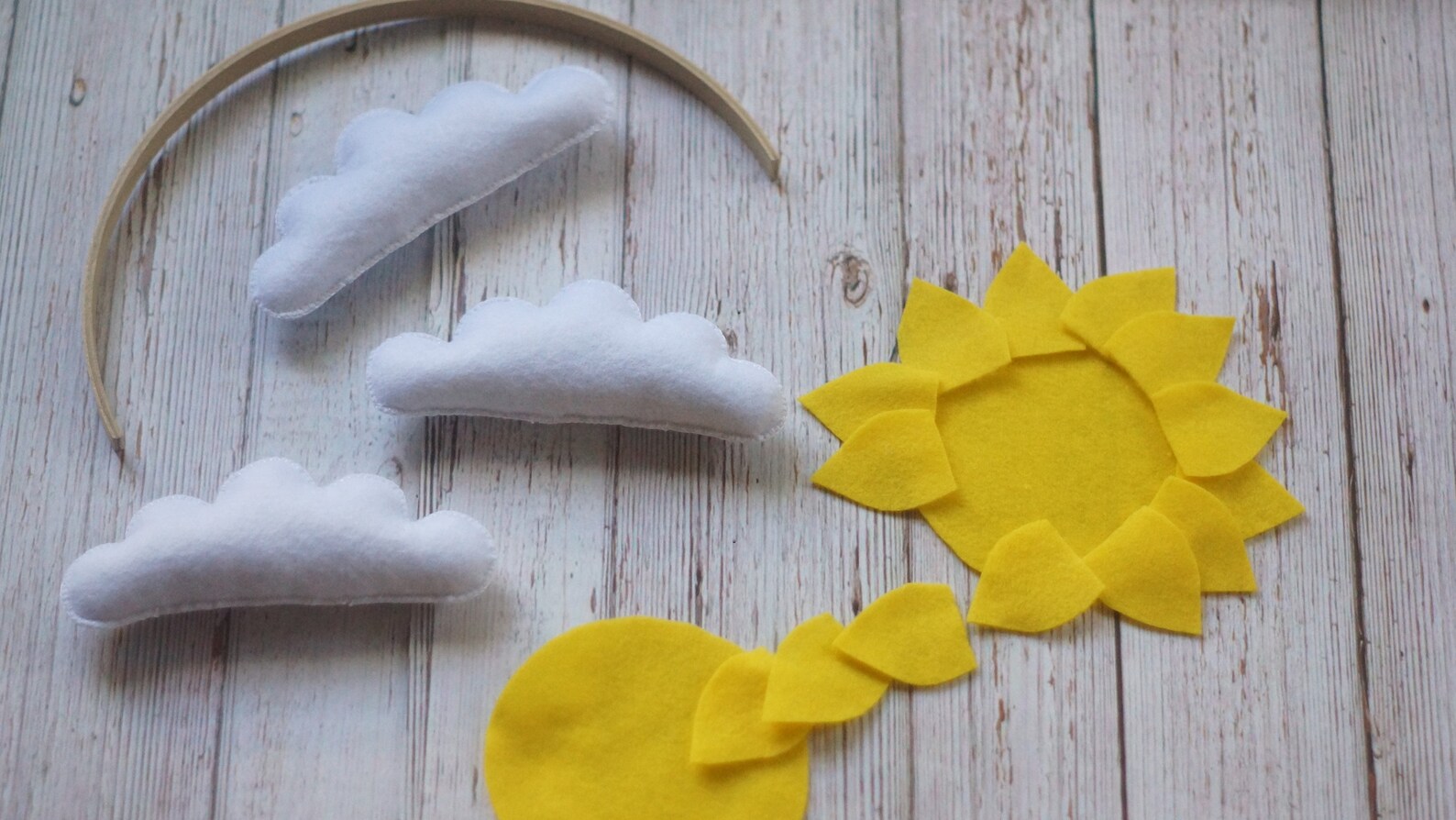Handmade Felt Sun and Cloud Mobile: Nursery Wall Decor - Etsy