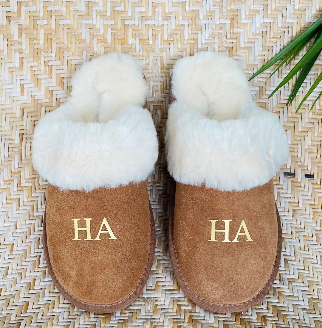 Personalised Sheepskin Slipper Sliders - Etsy