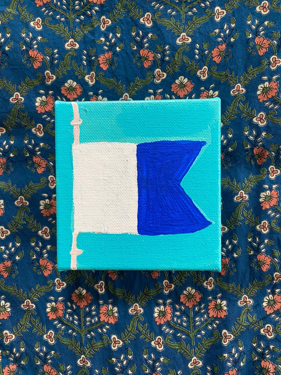 4 Nautical Alphabet Flag alpha Acrylic Painting on 4x4 Canvas - Etsy