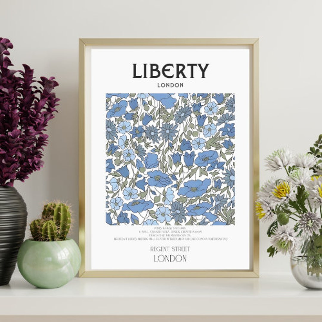 Liberty Art Print Poppy Daisy Poster Print, Liberty Wall Art, Floral ...