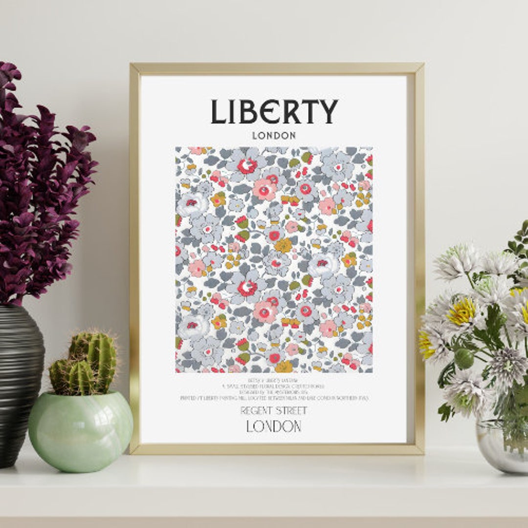 Liberty Art Print Betsy A Poster Print, Liberty Wall Art, Floral Print ...