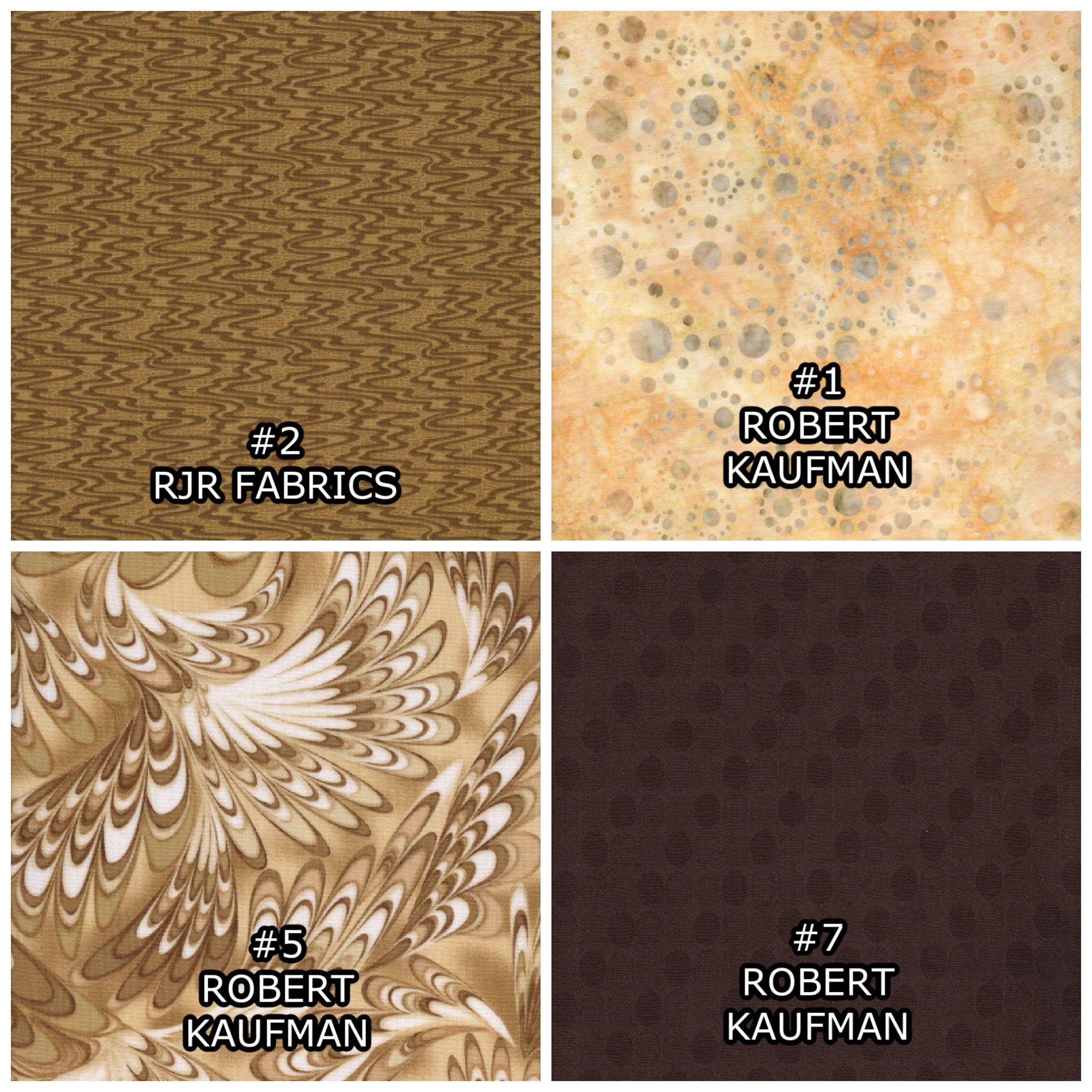 Fat Quarters With Shades of Beige & Brown Prints by Various Vendors #2 ...