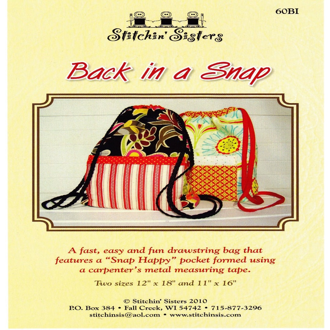 Back in a Snap Sewing Pattern - Etsy