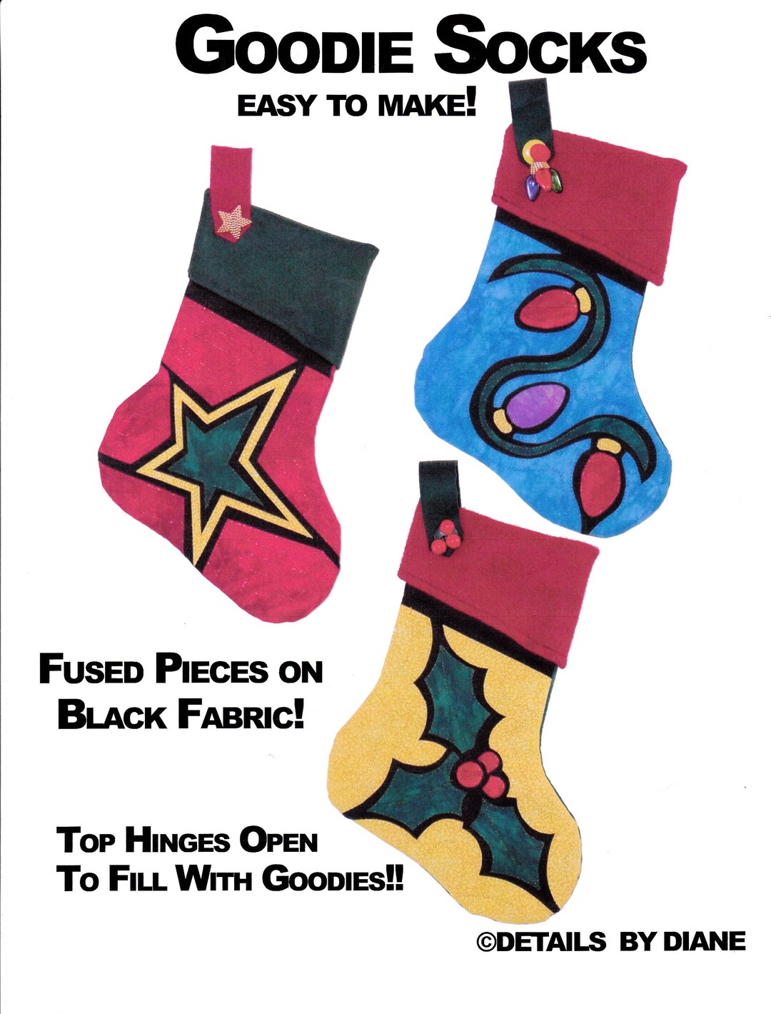 Goodie Socks Applique'/sewing Pattern - Etsy