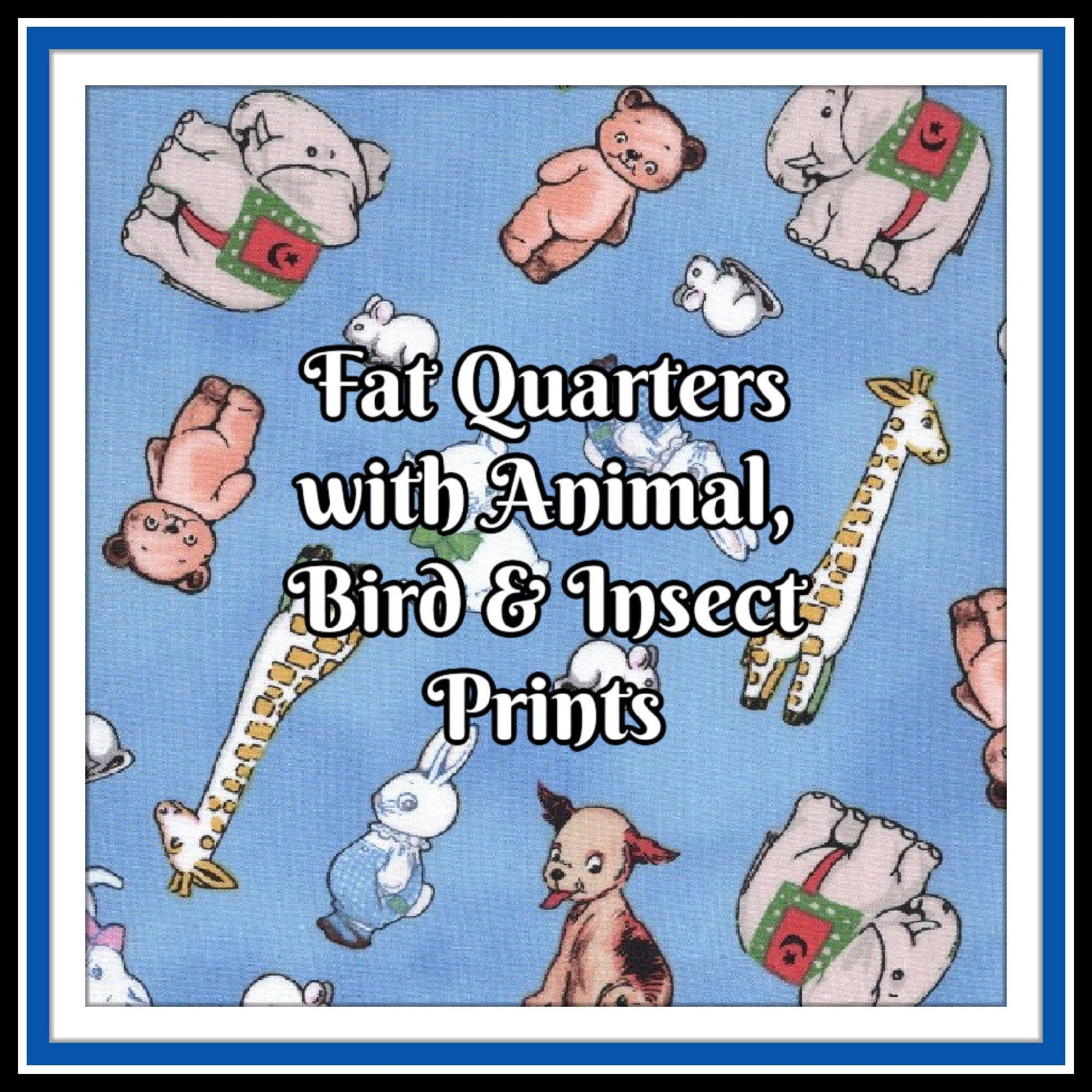 Fat Quarters With Animals, Birds & Insect Prints - Etsy