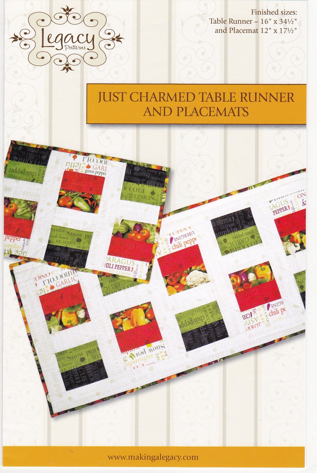 Just Charmed Table Runner & Placemats Sewing Pattern - Etsy