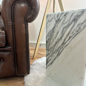 Arabescato Corchia Marble Plinth Table, 100% Made in Italy - Etsy