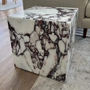Calacatta Viola Marble Side Table, 100% Made in Italy - Etsy