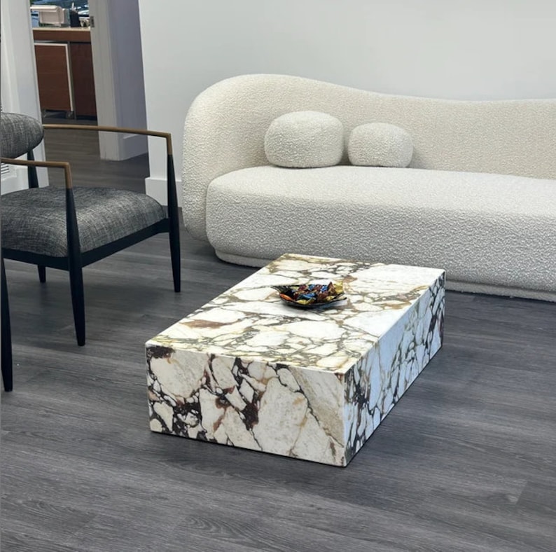 Calacatta Viola Marble Coffee Table, 100% Made in Italy - Etsy