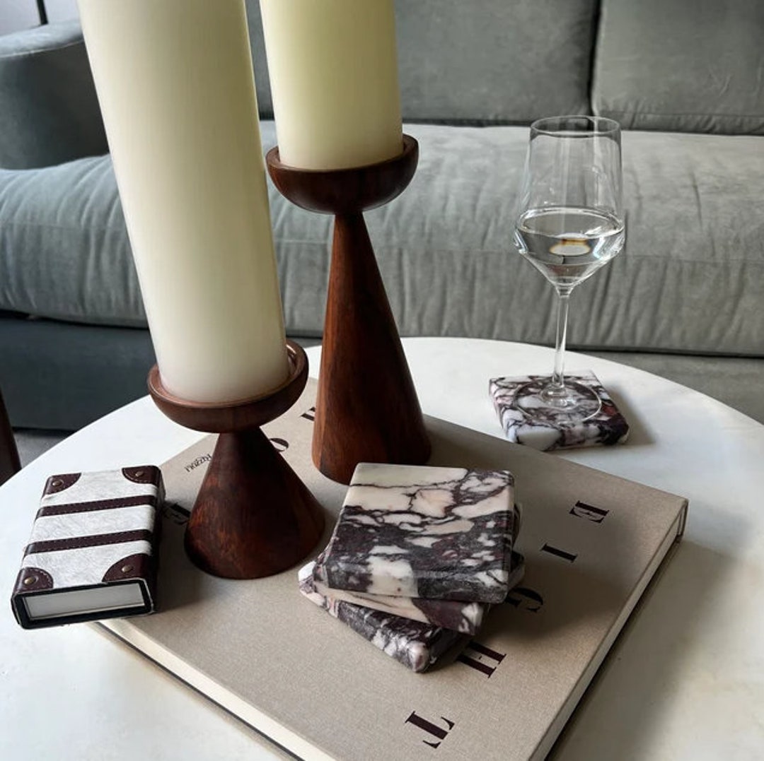 Calacatta Viola Set of SQUARE Coasters - Etsy