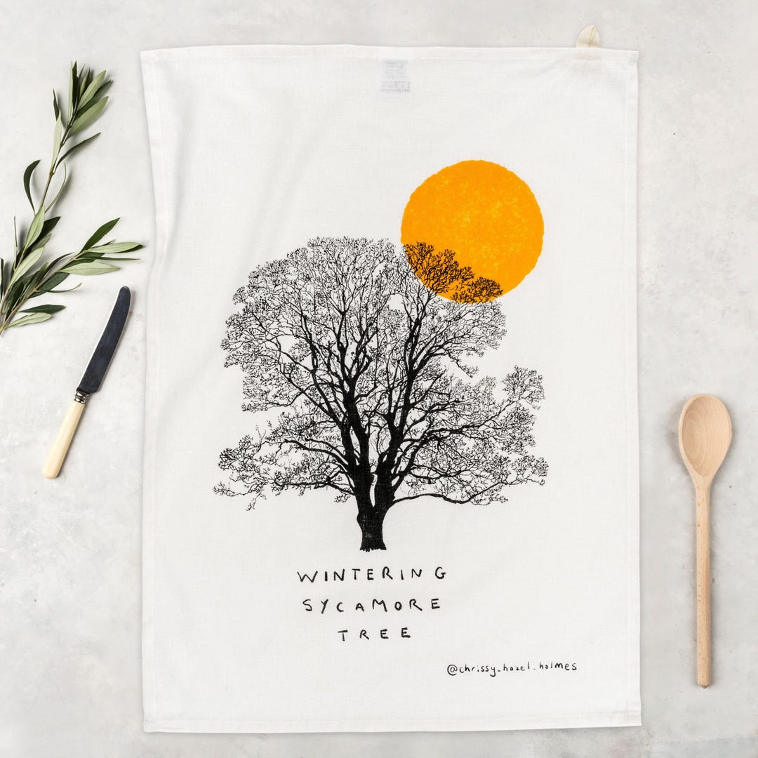 Wintering Sycamore Tree Tea Towel - Etsy