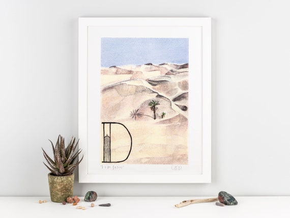Illustrated Alphabet D is for Desert. Fine Art Giclée Print - Etsy