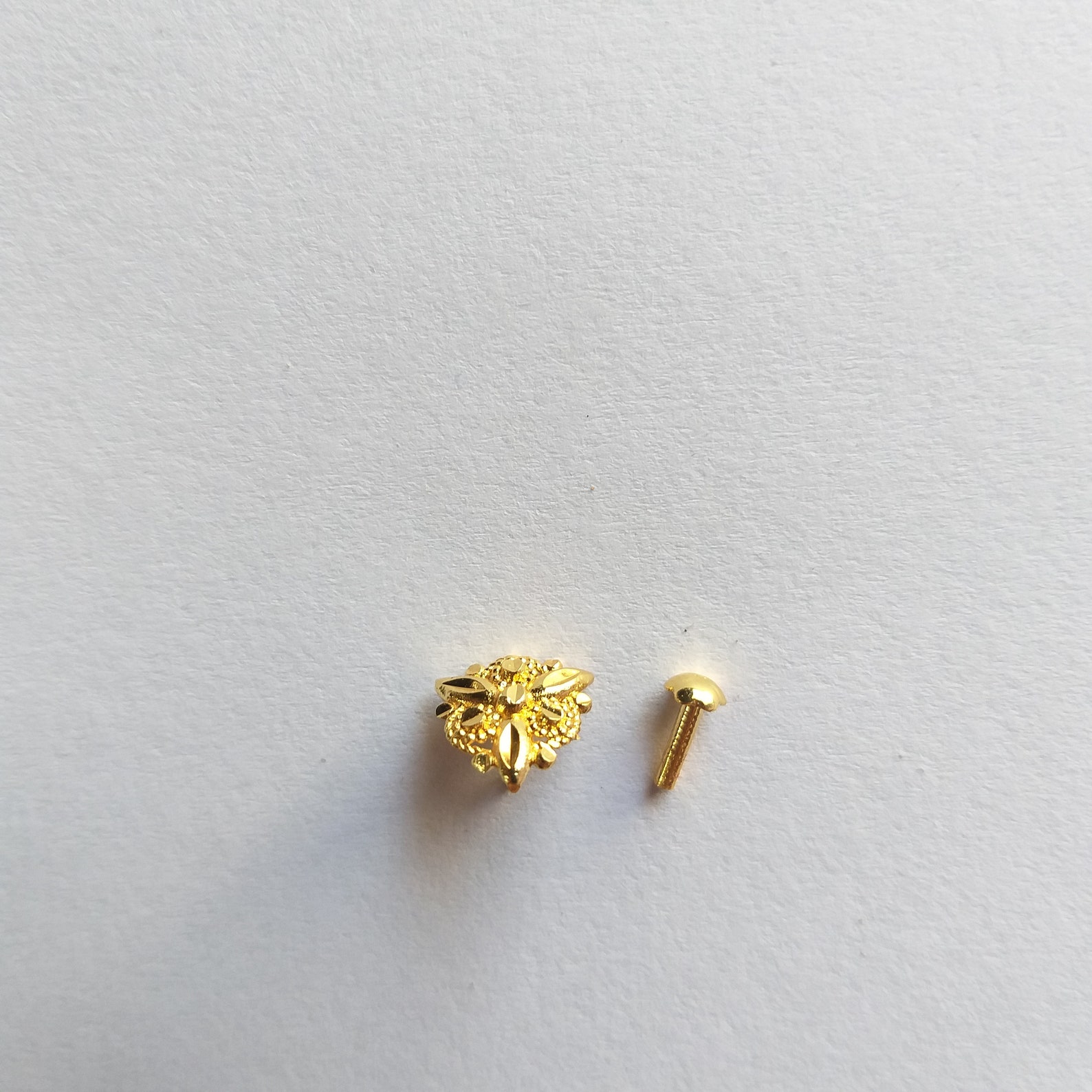 Gold Tone Nose Screw Stud Nose Pin Indian Piercing Nose | Etsy