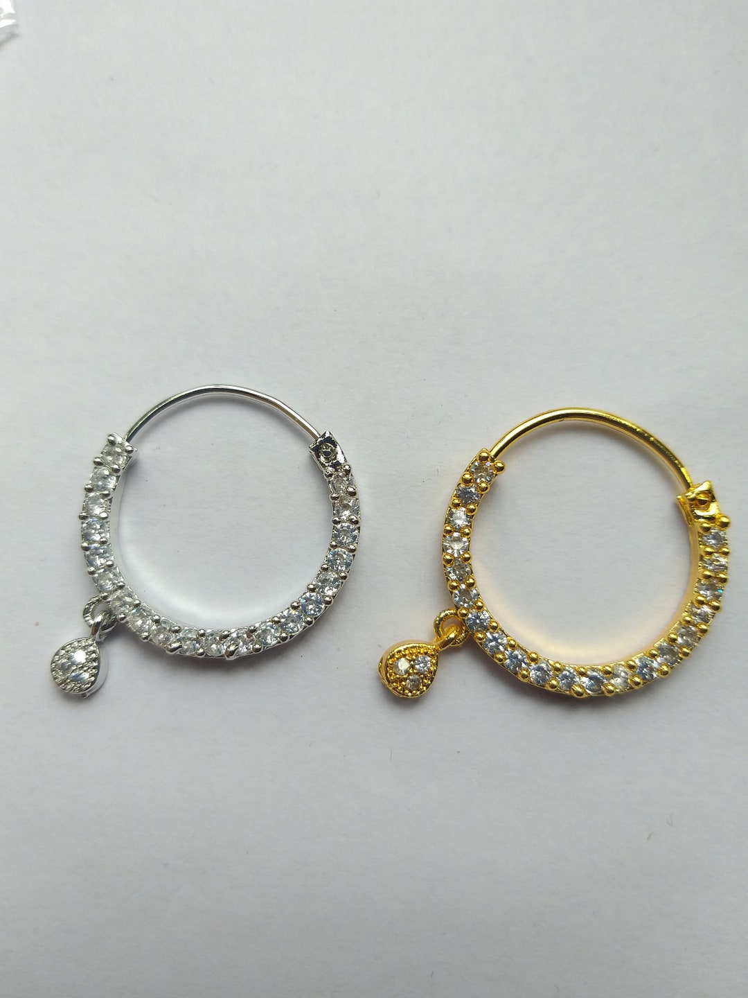 Crystal Big Nose Ring Indian Wedding Nath Jewellery Nostril Ring Ethnic ...