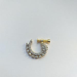 Crystal Screw Nose Ring Traditional Gold Plated Indian Wedding Nath ...