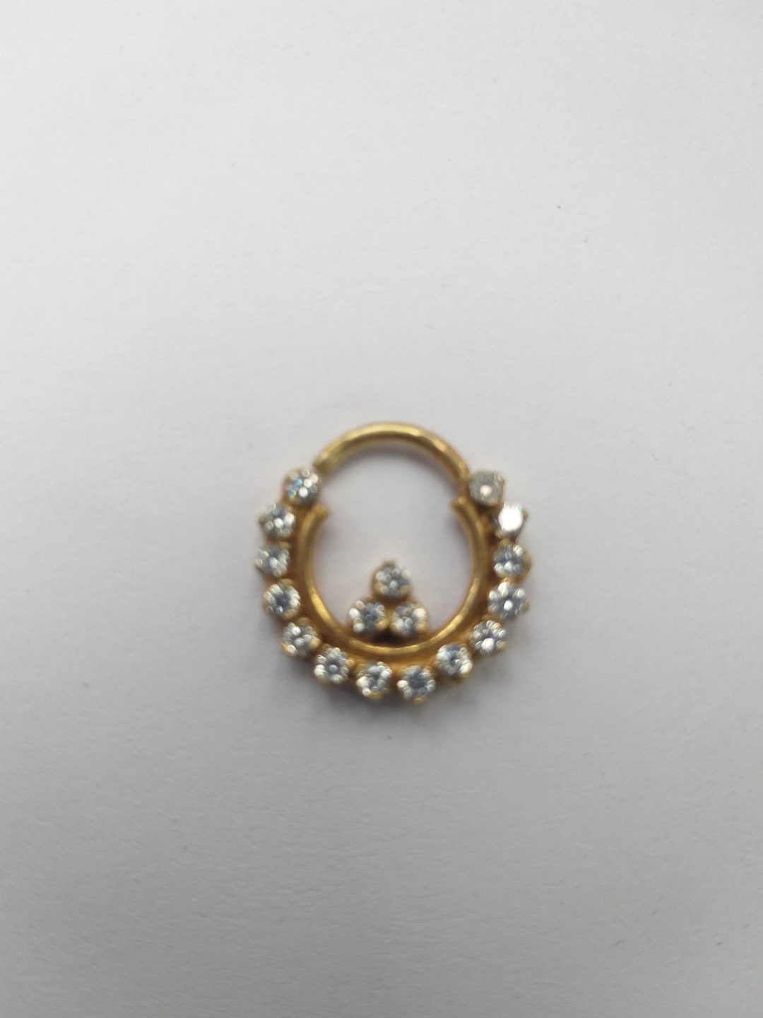 Traditional Sterling Silver Septum Ring Indian Nose Ring Crystal ...