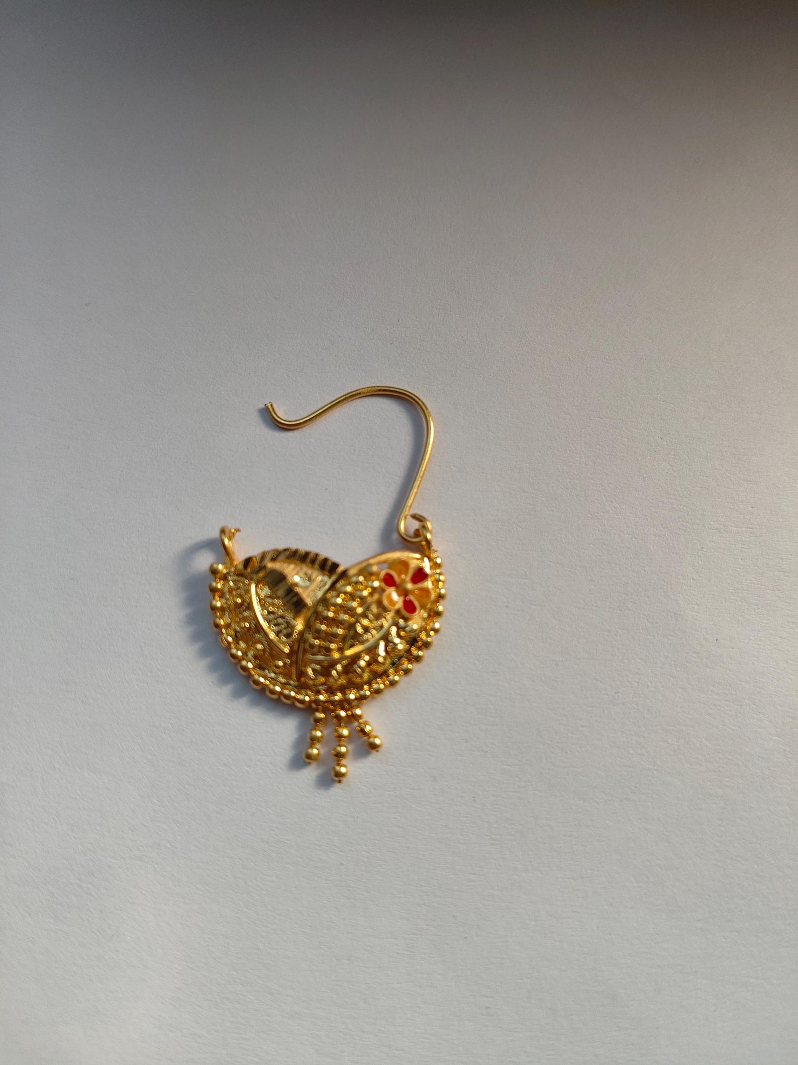 Gold Plated Indian Nath Nose Ring Bridal Ethnic Jewelry Piercing ...