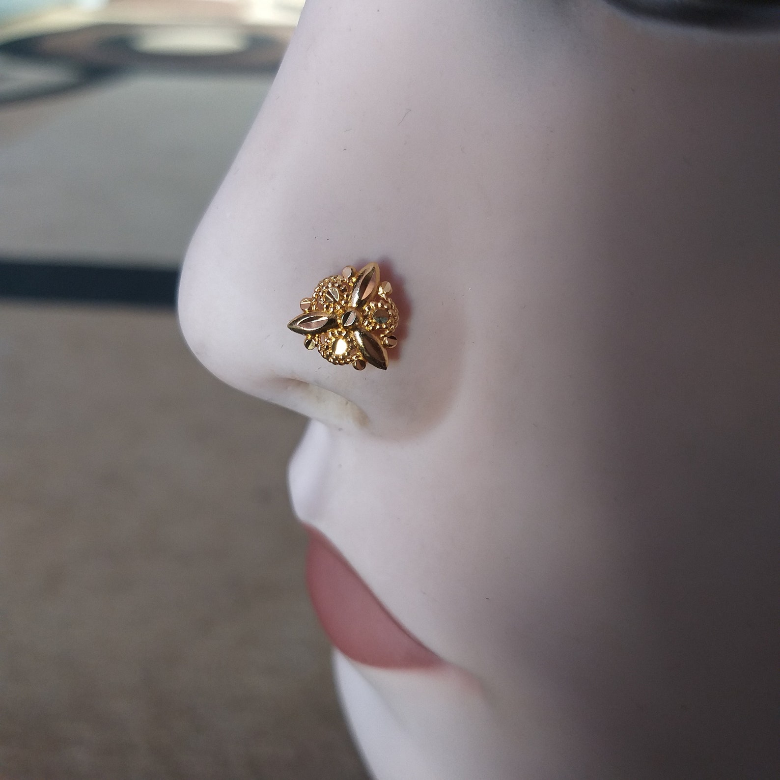 Gold Tone Nose Screw Stud Nose Pin Indian Piercing Nose - Etsy