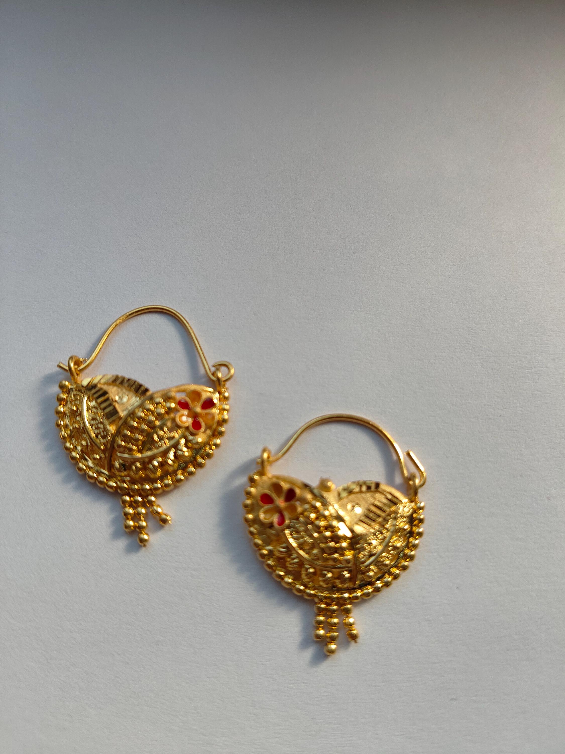 Gold Plated Indian Nath Nose Ring Bridal Ethnic Jewelry Piercing ...