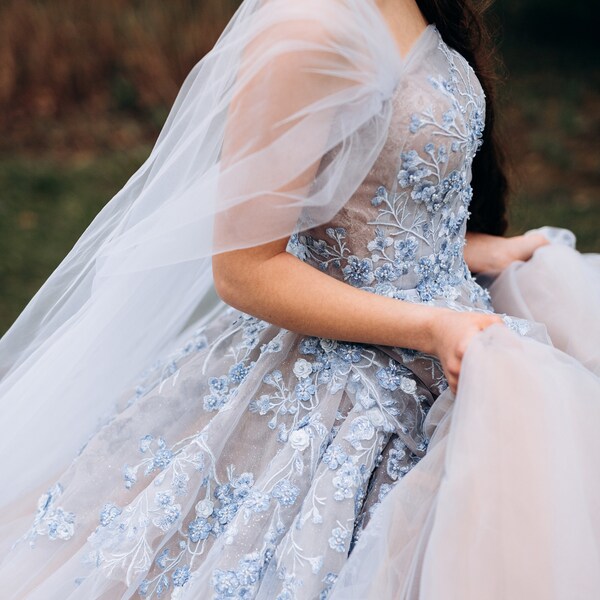 Light Blue Wedding Dress - Etsy