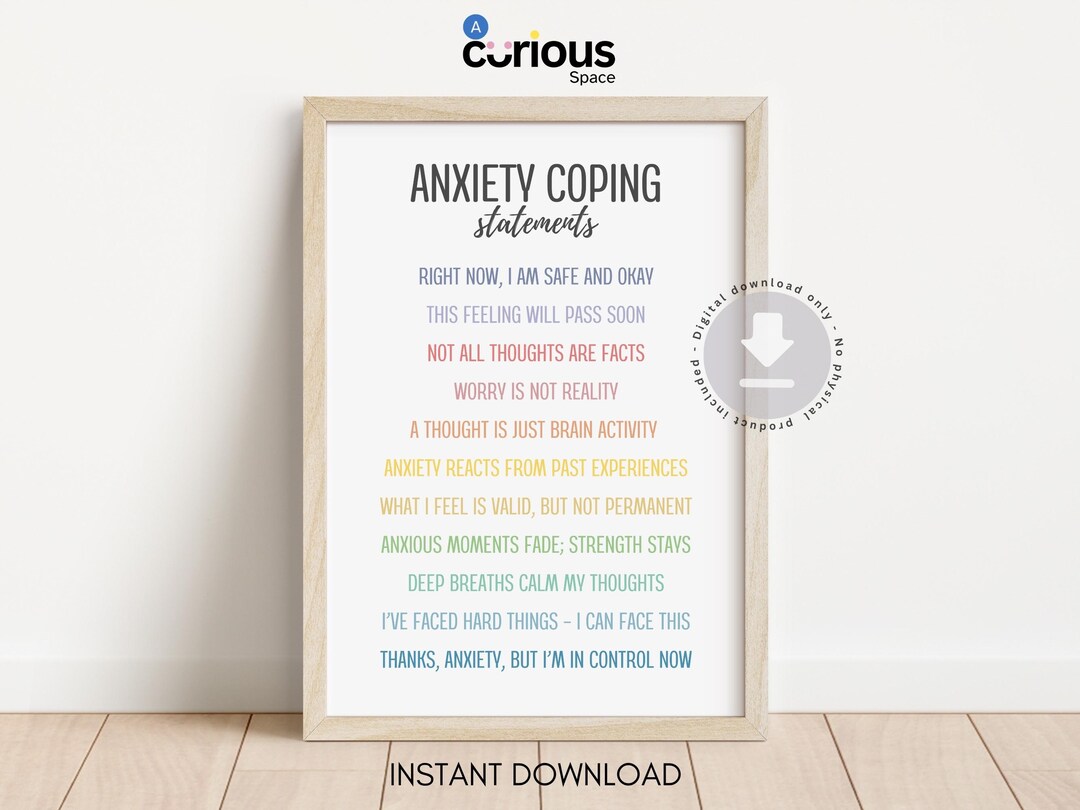 Teen Anxiety Coping Statements Poster: Calm Affirmations (digital ...
