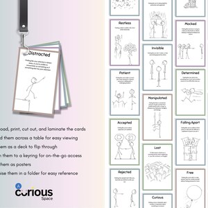 Emotion Cards, Feelings Flashcards for Therapy, Counselling, & SEL ...