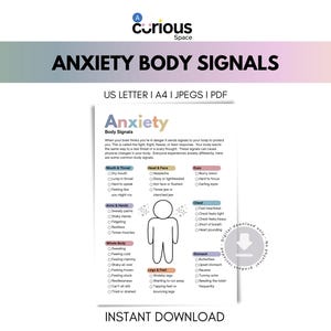 Anxiety Body Signals Poster for Kids & Teens – Emotional Regulation ...
