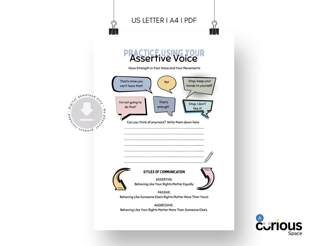 Assertive Communication Worksheet: Social Skills Activity for Kids (PDF ...