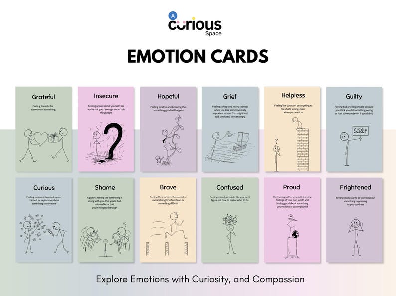 Emotion Flashcards: Therapy & Social-emotional Learning (digital ...