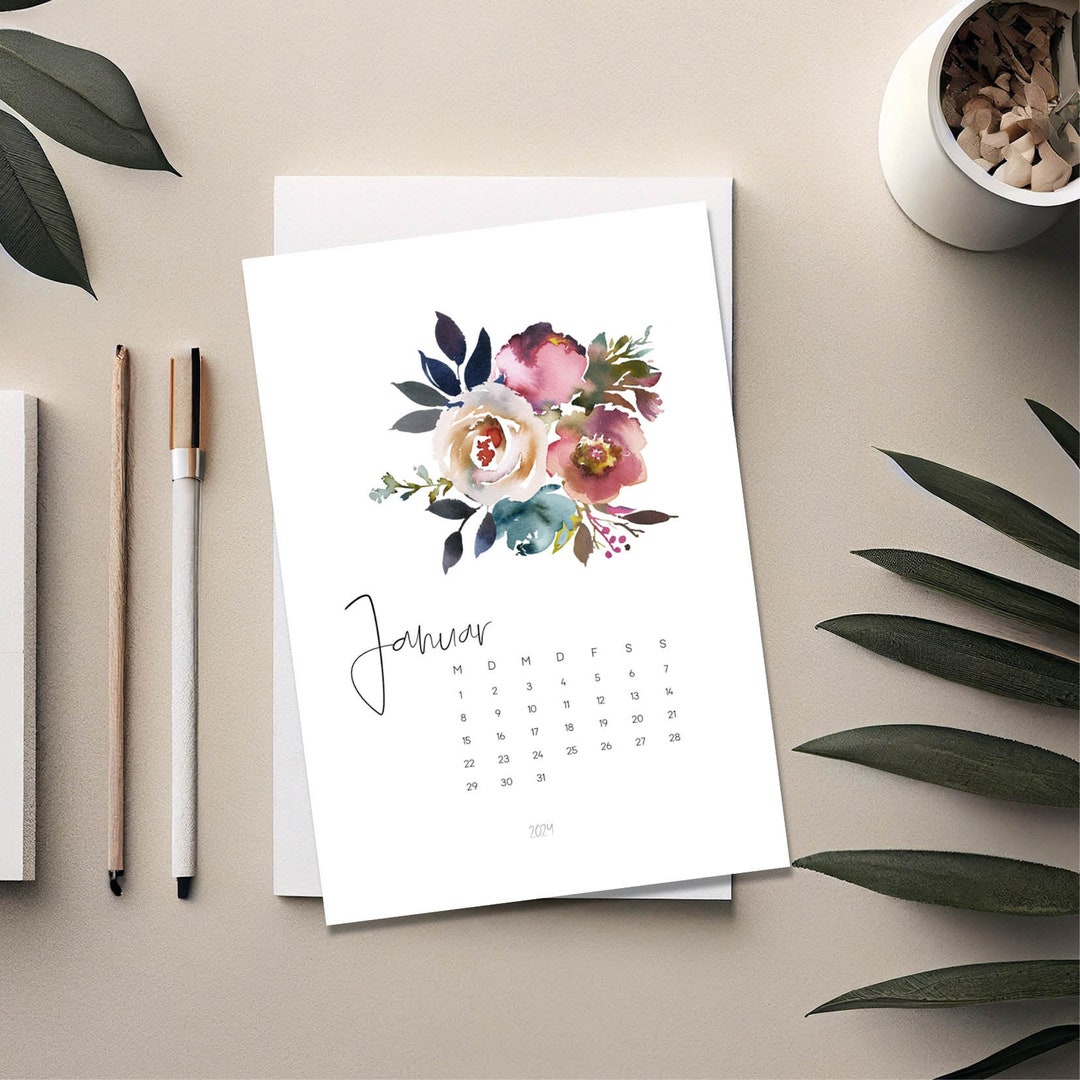 DIY Calendar A4 2024 German PDF to Print and Design Yourself - Etsy UK