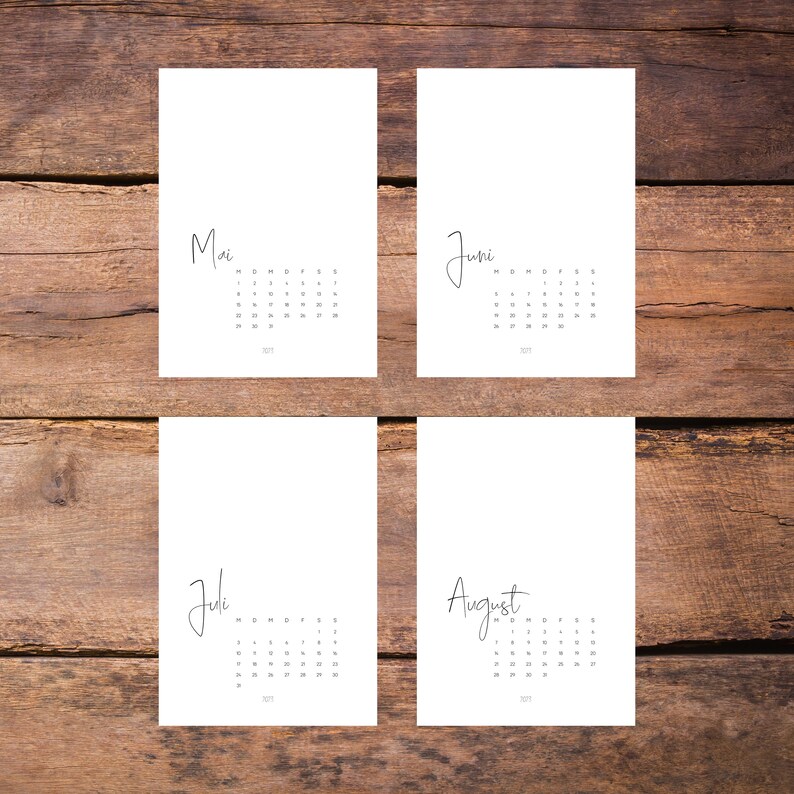 Kalender A4 2023 Deutsch PDF zum selber Drucken und gestalten - Etsy ...