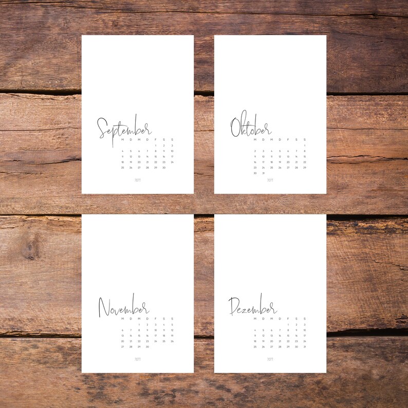 Kalender A4 2023 Deutsch PDF zum selber Drucken und gestalten - Etsy ...