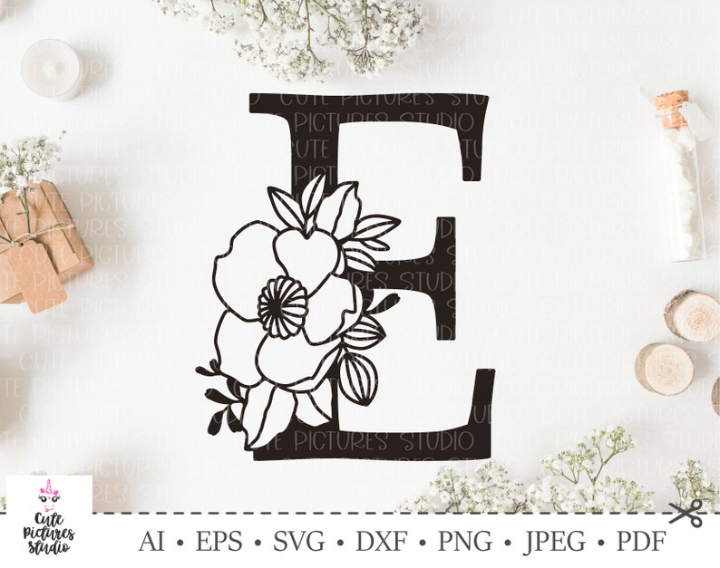 Botanical Alphabet Svg. Floral Letter E Svg. Cut File SVG | Etsy Botanical Alphabet Svg. Floral Letter E Svg. Cut File SVG | Etsy