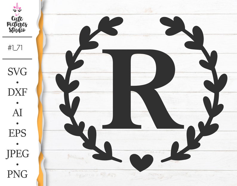 Graceful wedding monogram frame SVG cut file Family split | Etsy