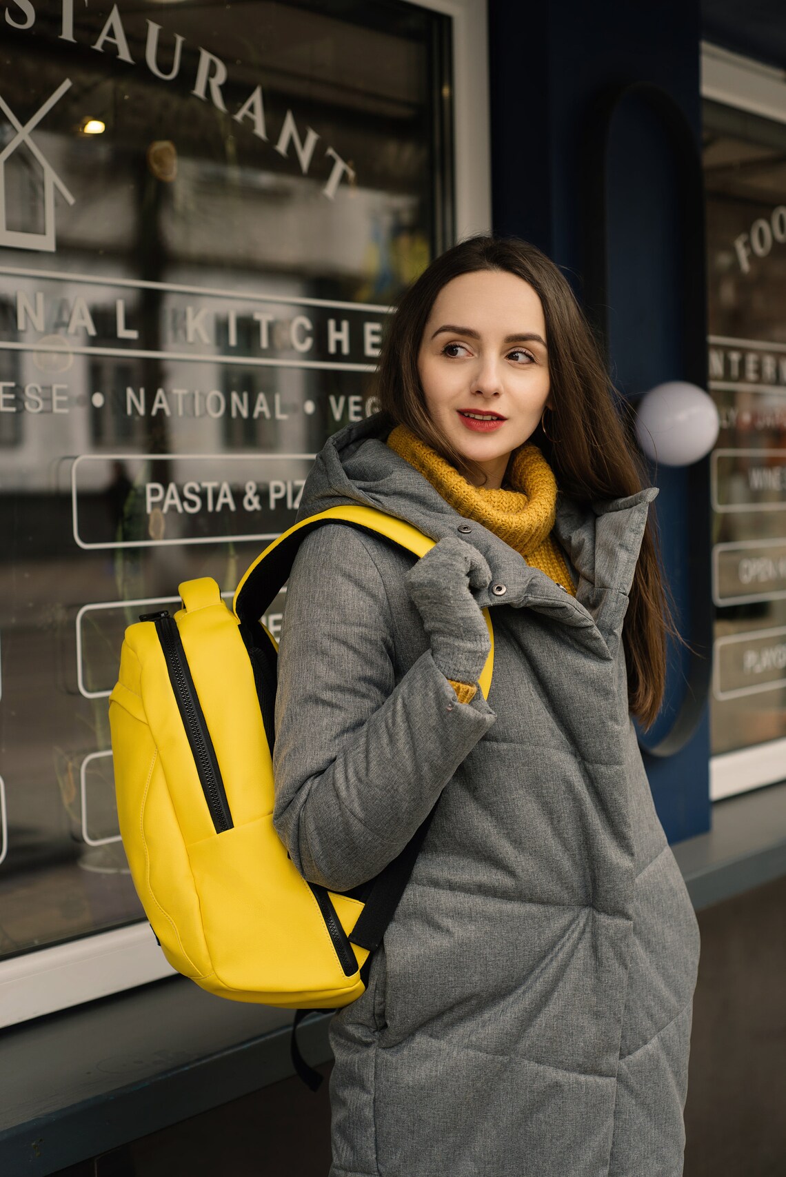 Yellow Backpack Woman's Backpack Eco Leather Backpack | Etsy