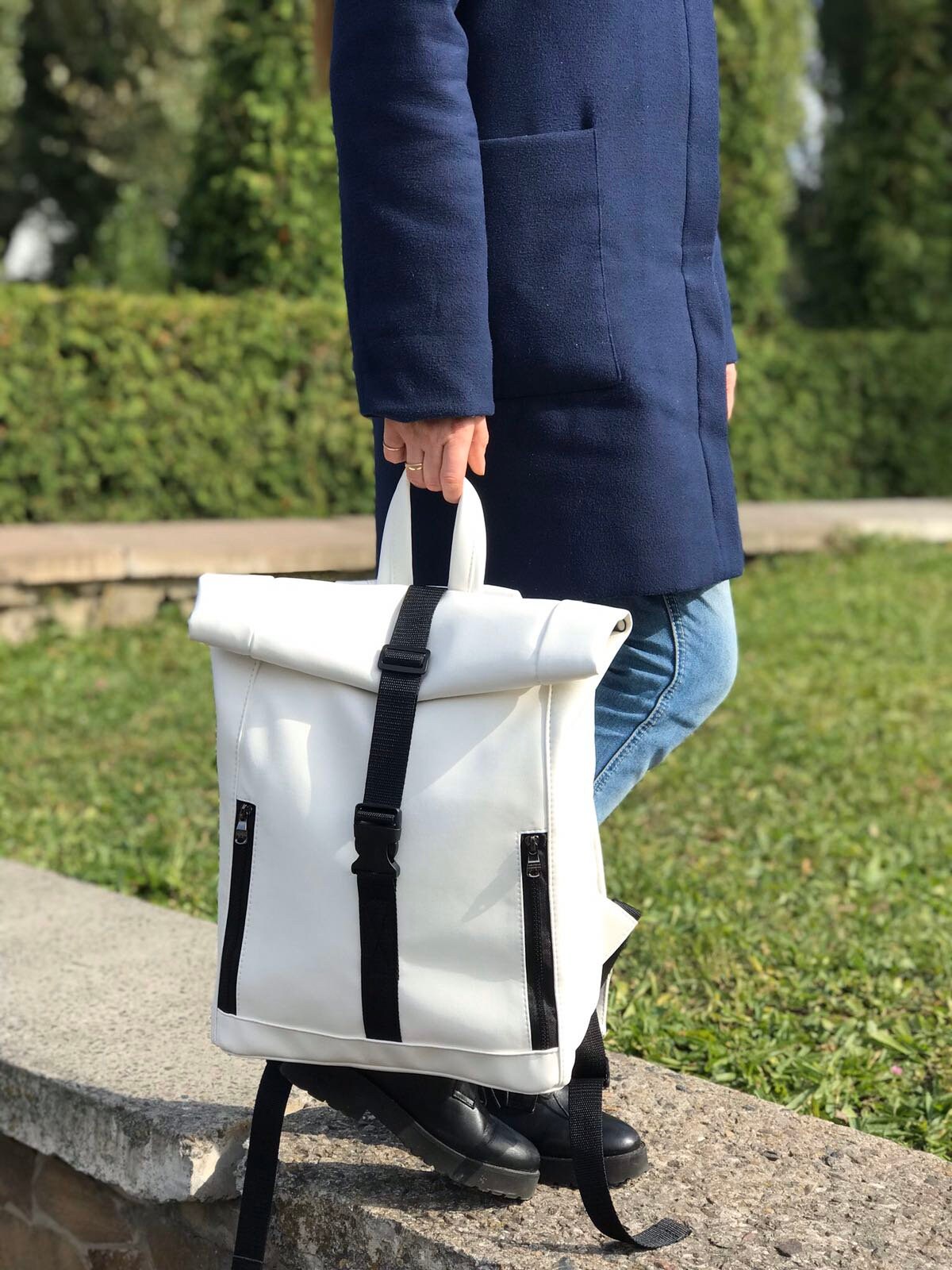 Roll Top Backpack, Woman Roll Top, Backpack for Traveling, Rolltop ...