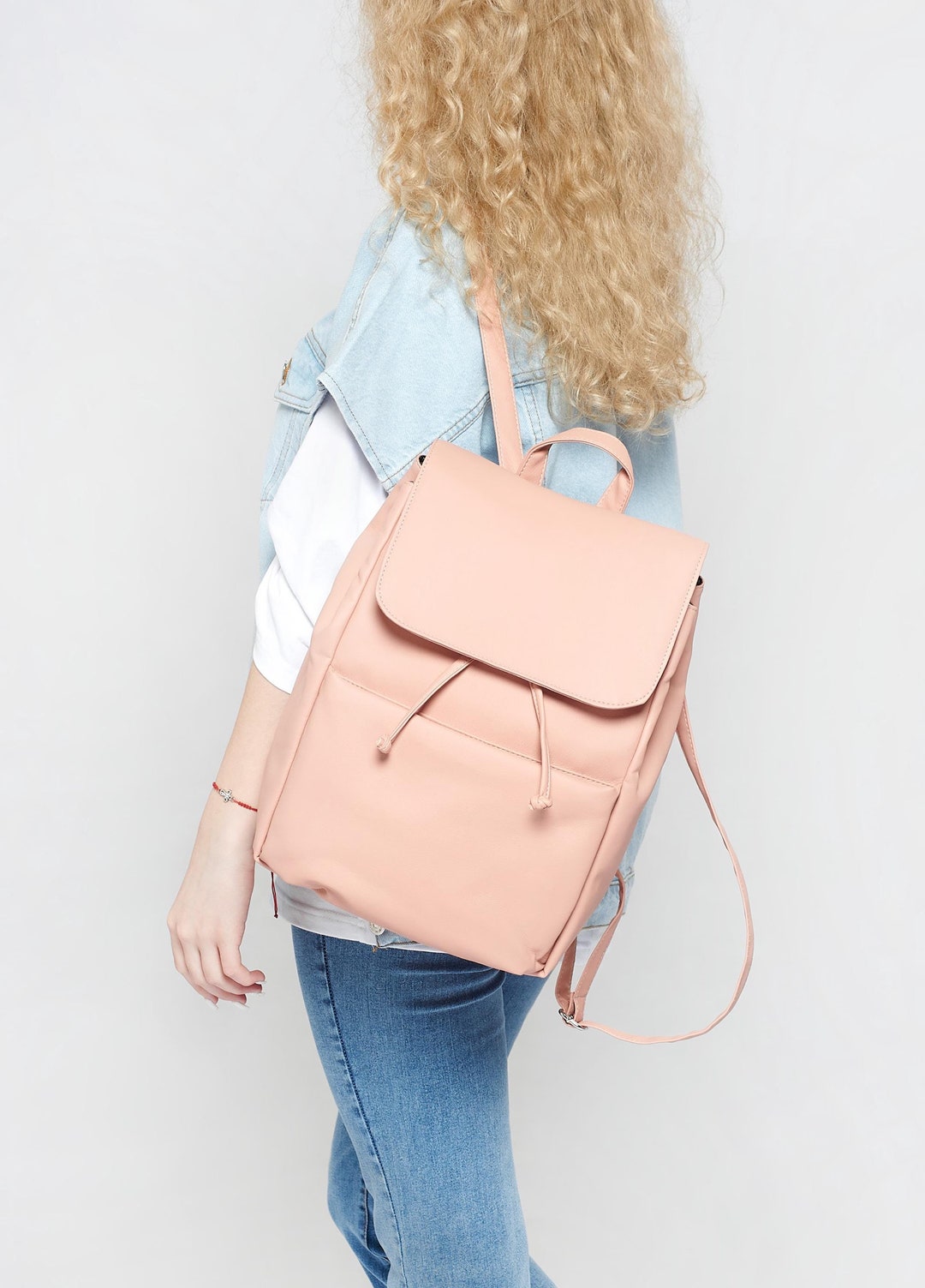 Cute Pink Mini Backpack for Women, Vegan Leather Convertible Bag ...