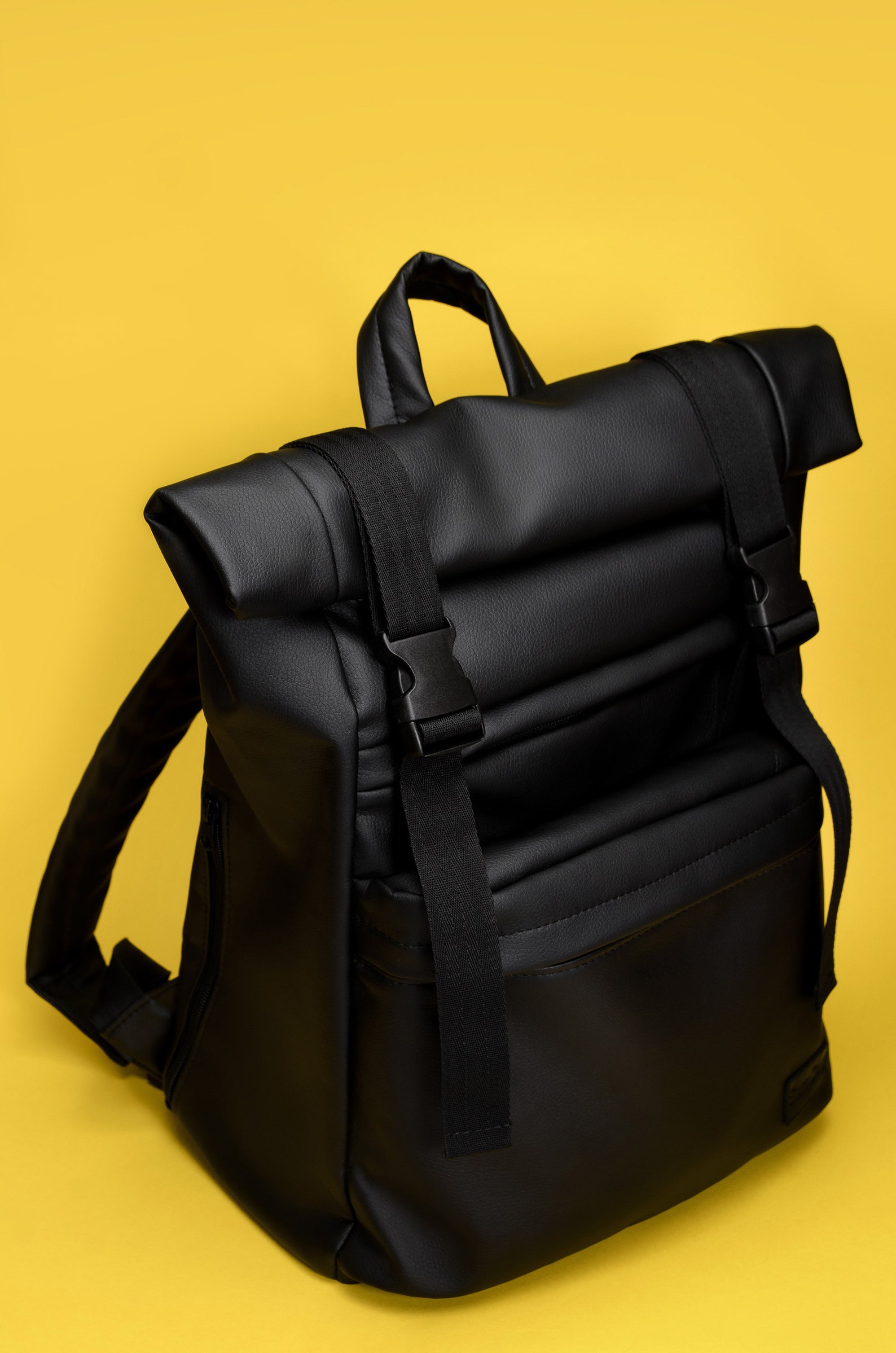 Roll Top Backpack Woman Roll Top Eco Leather Roll Top | Etsy