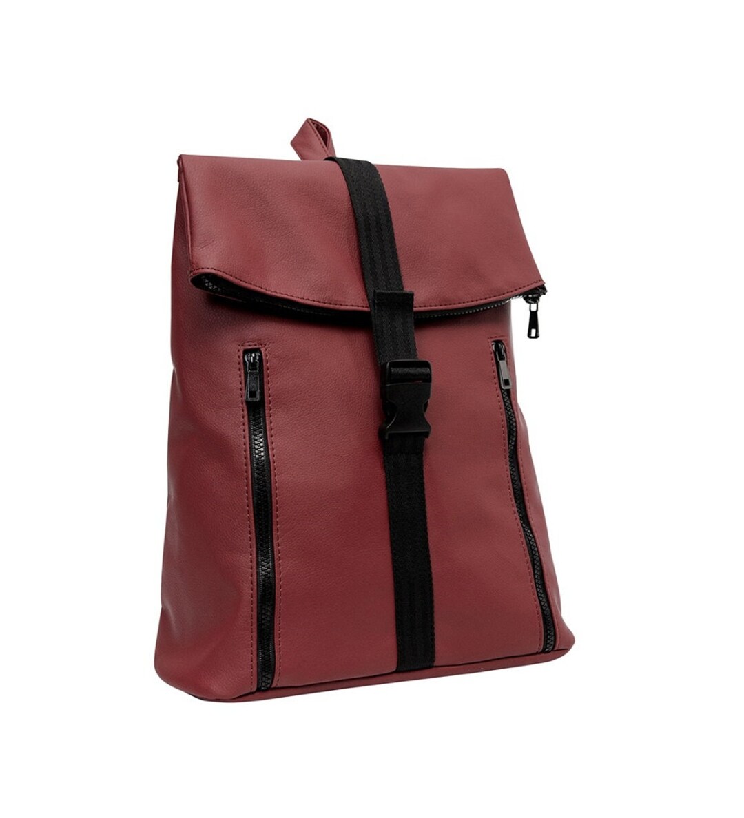 Burgundy Backpack Woman Backpack Eco Leather Backpack - Etsy