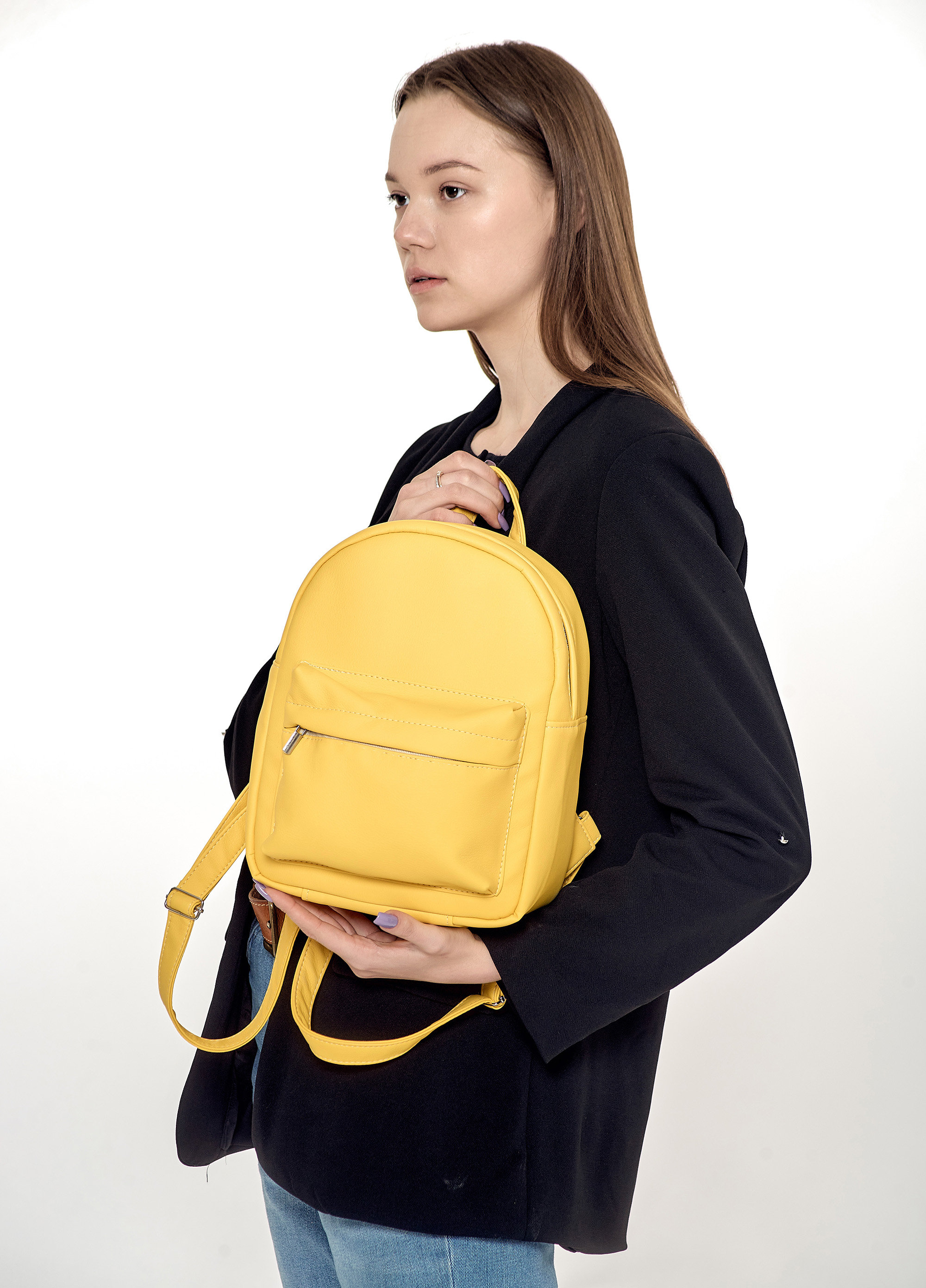 Eco Leather Backpack Women Women Backpack Yellow Backpack | Etsy