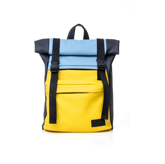 Ukraine Backpack Black Roll Top Backpack Woman Roll Top Eco - Etsy
