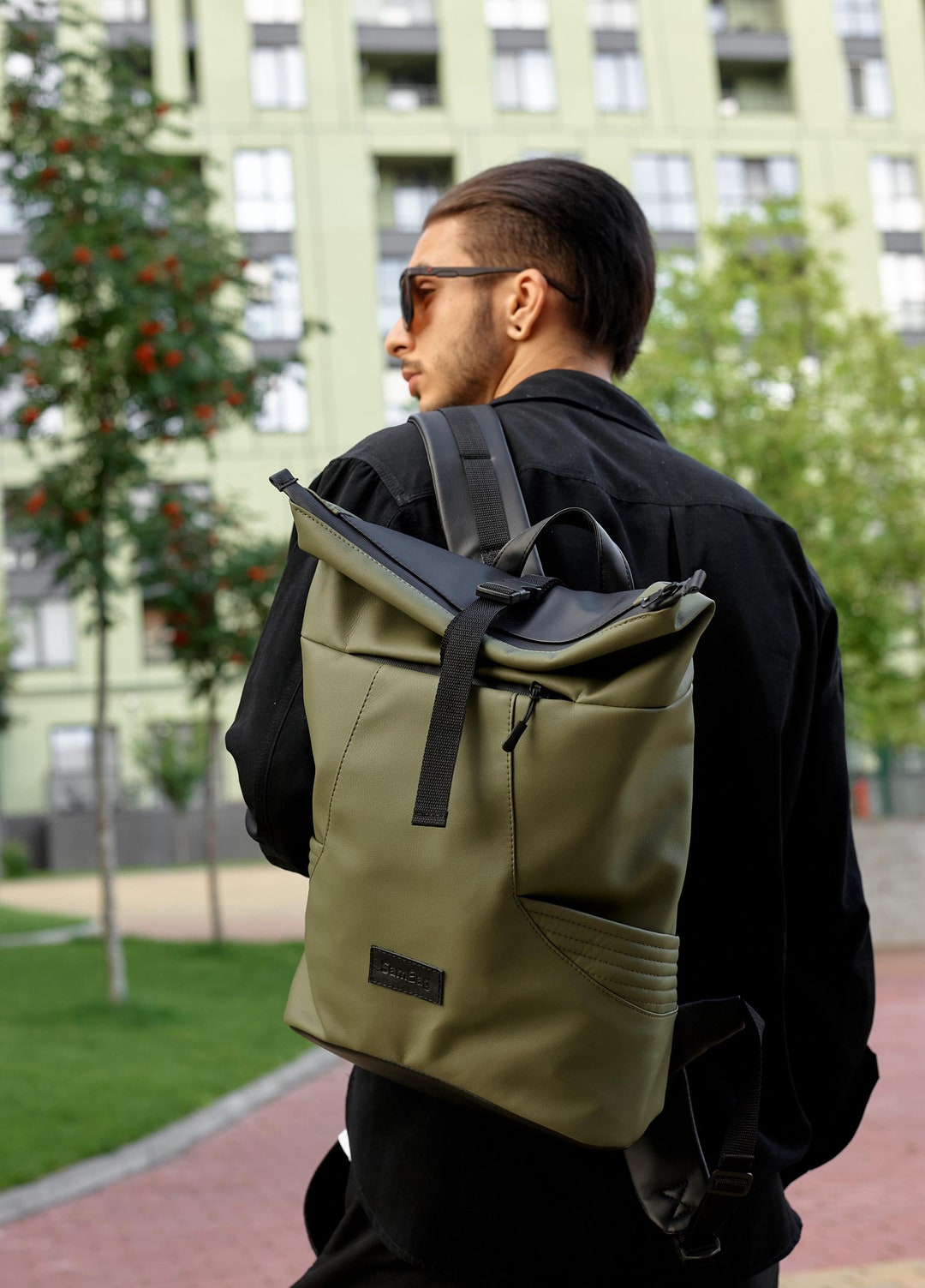 Travel Backpack Roll Top Backpack Waterproof Hiking Backpack Travel ...