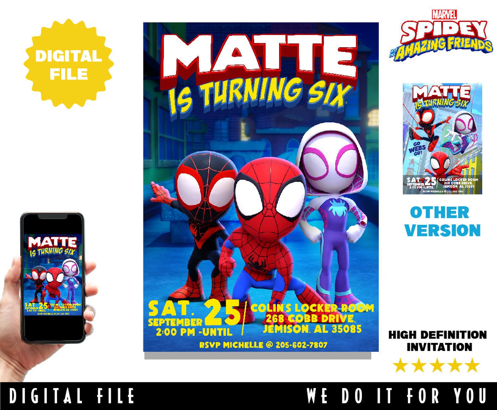 Spidey and His Amazing Friends Birthday Invitation Spidey - Etsy