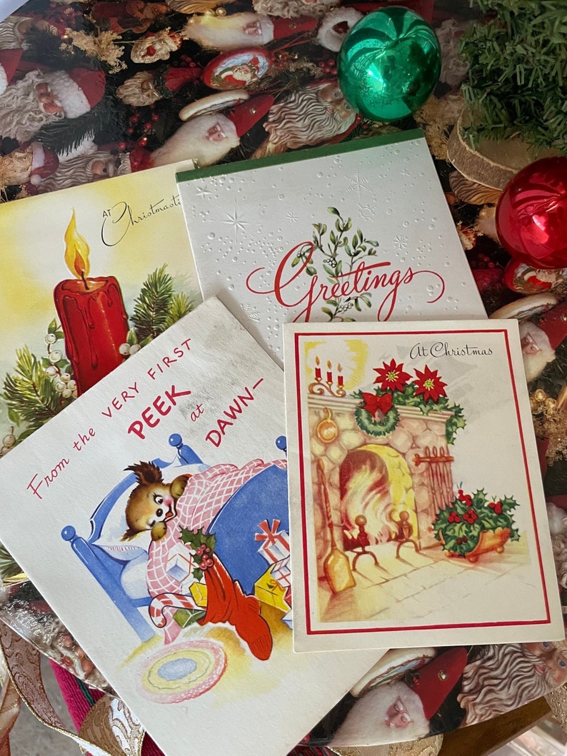 Vintage Set of Four 1930-1940s Christmas Cards Surprise - Etsy